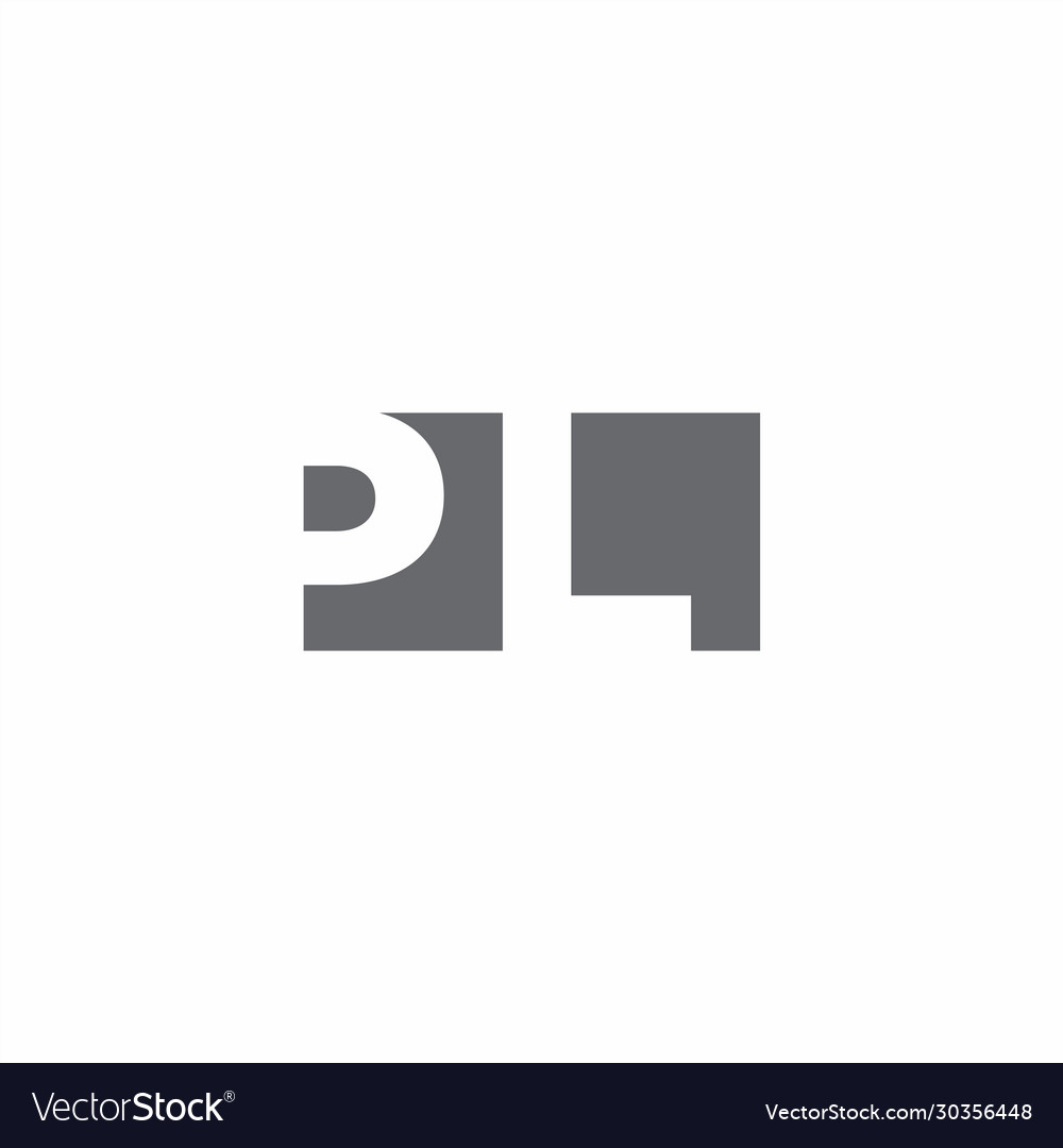 Pl logo monogram with negative space style design Vector Image