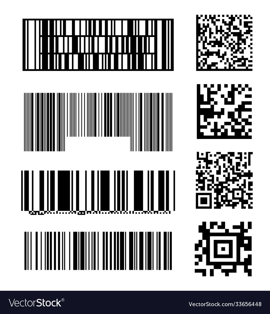 Set abstract barcode bar code templates Royalty Free Vector