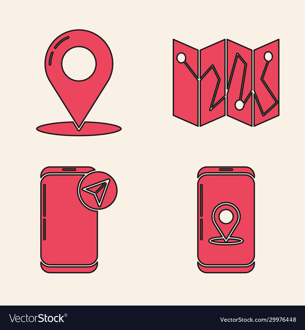 Set infographic city map navigation map pin Vector Image