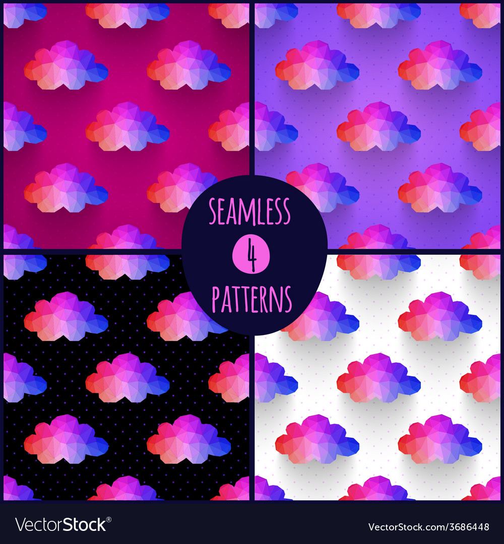Set of 4 seamless patterns background made Vector Image