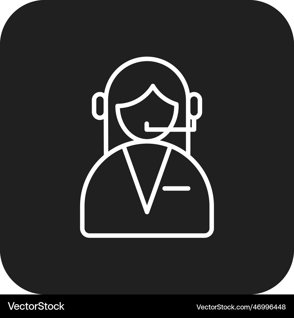 Support business people icon with black filled Vector Image
