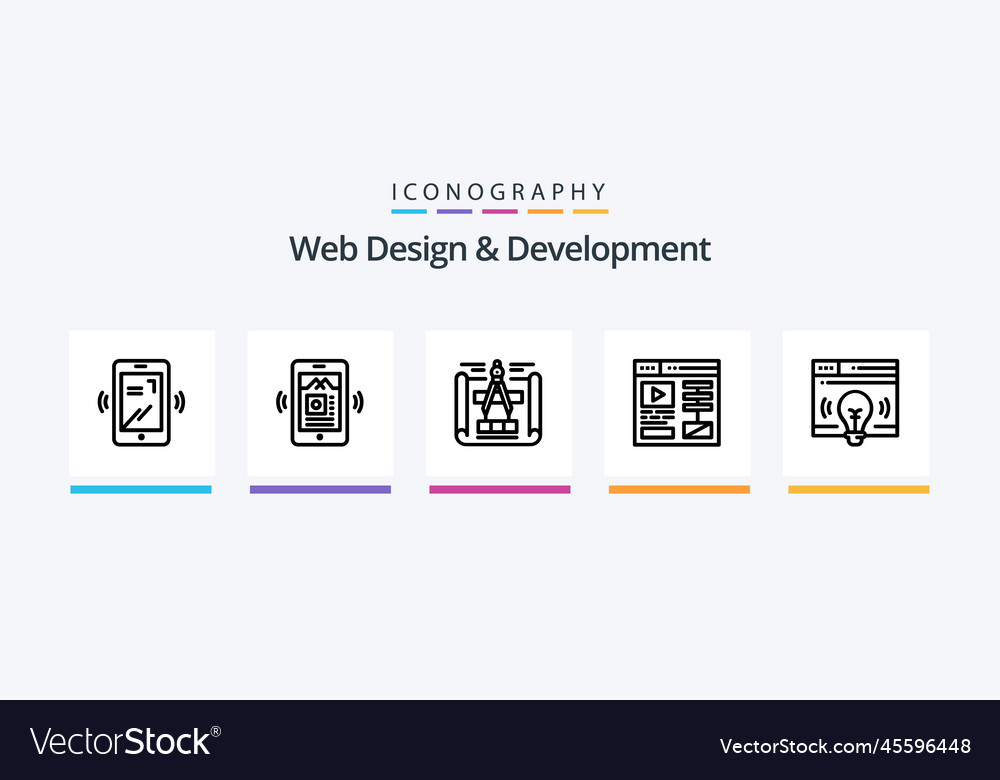 Web design and development line 5 icon pack Vector Image