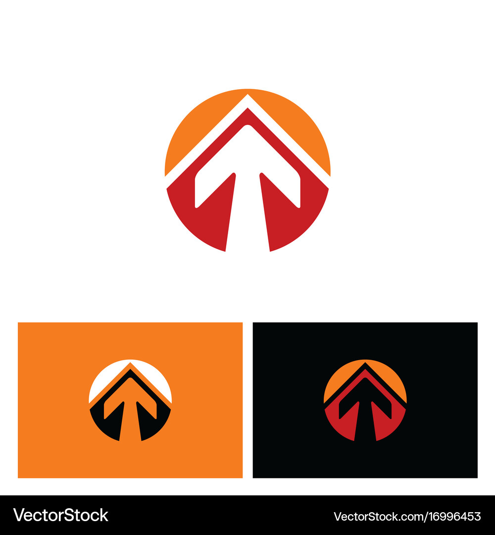 Arrow up round business logo Royalty Free Vector Image