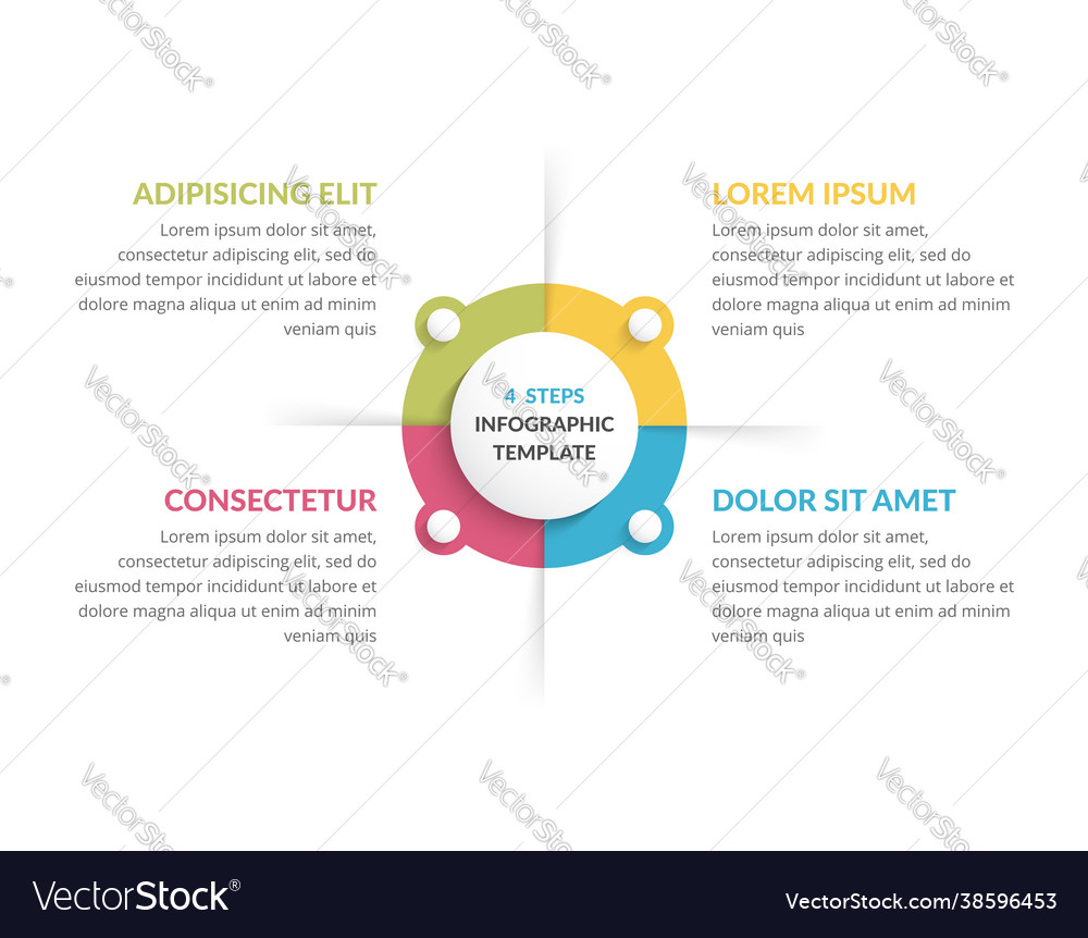 Circle infographics - four elements Royalty Free Vector