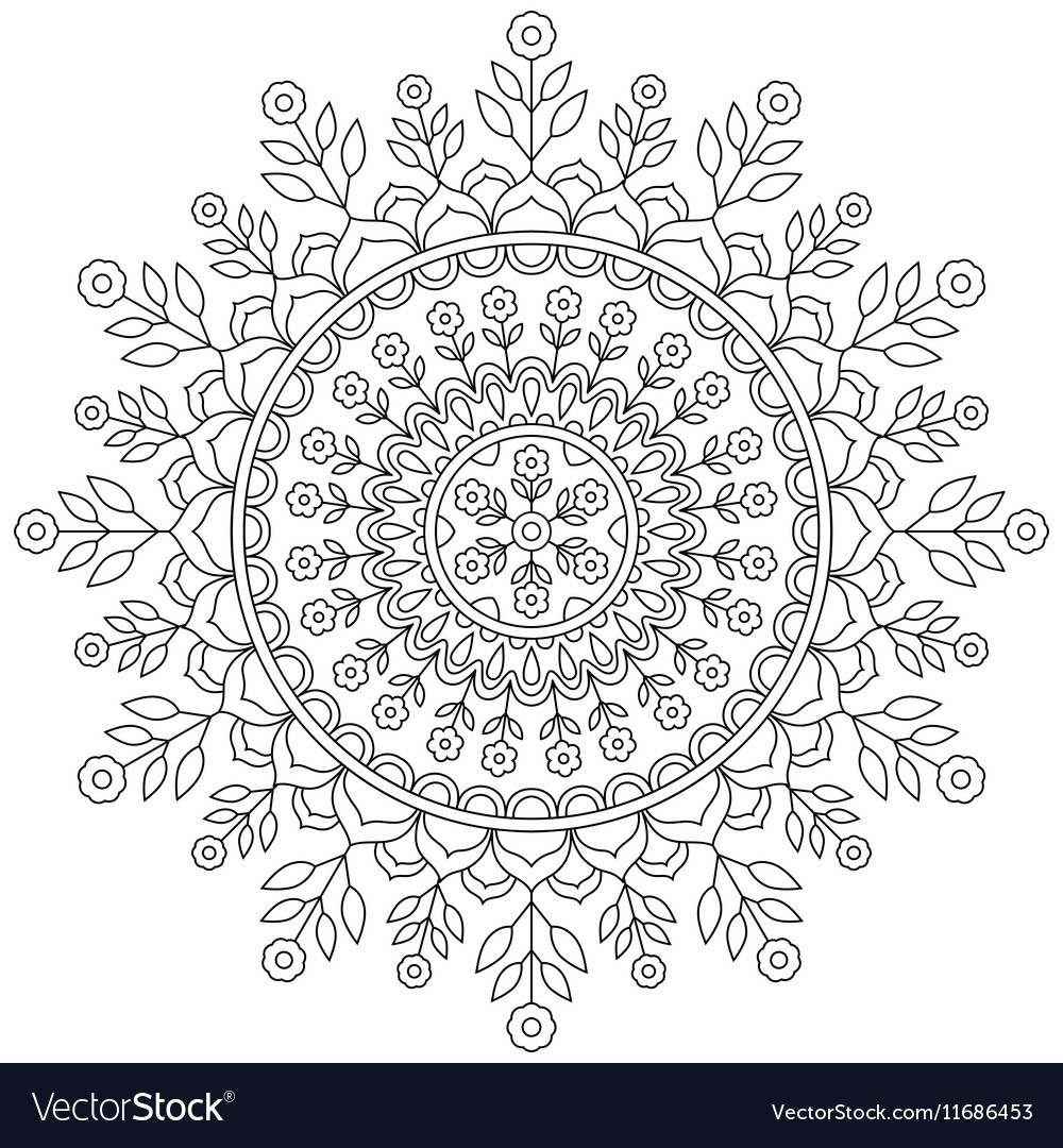 Circle mandala pattern Royalty Free Vector Image