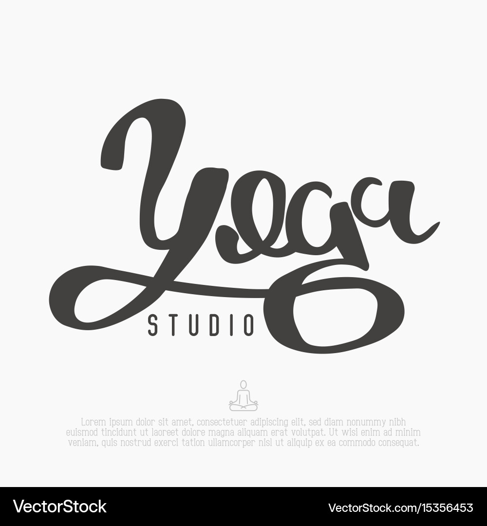 Handwritten word yoga for logo studio Royalty Free Vector