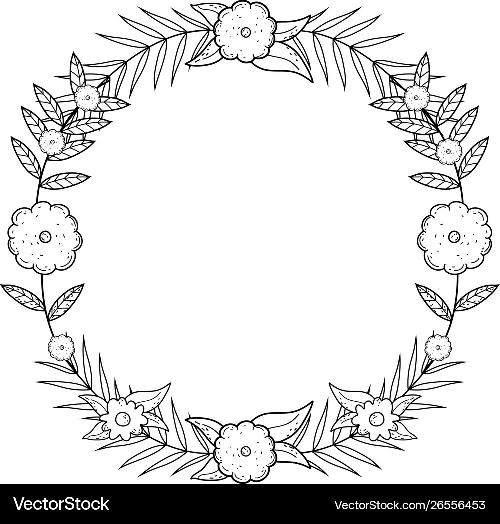 Isolated flowers ornament draw design Royalty Free Vector