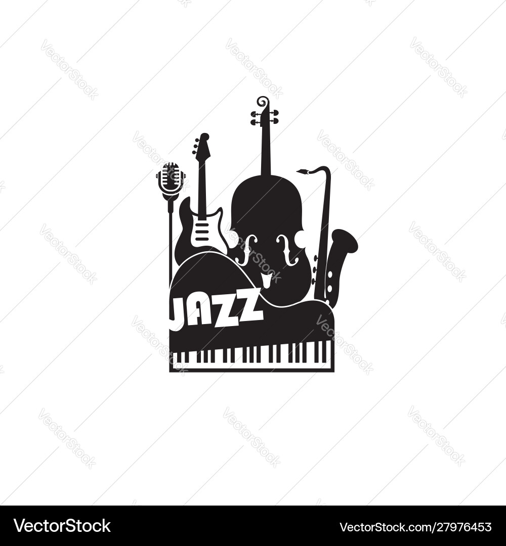 Jazz festival emblem Royalty Free Vector Image
