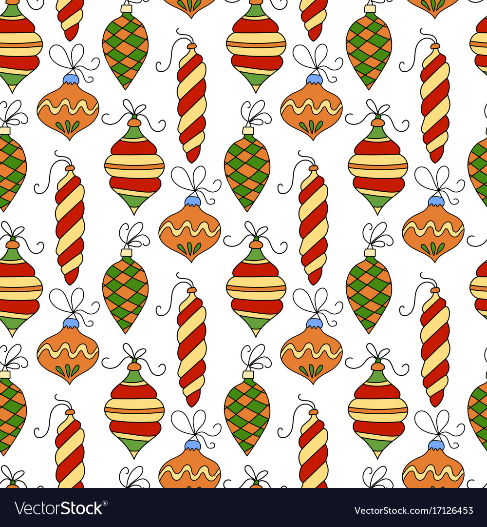 Seamless pattern with christmas balls Royalty Free Vector