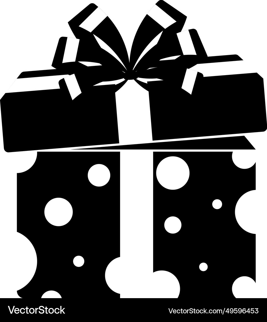 Silhouette of a christmas present icon Royalty Free Vector