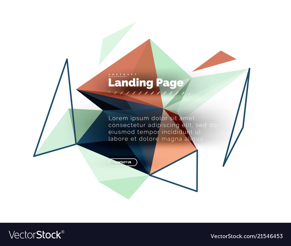 Triangular design abstract background landing Vector Image