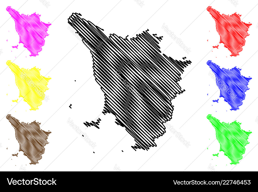 Tuscany map Royalty Free Vector Image - VectorStock
