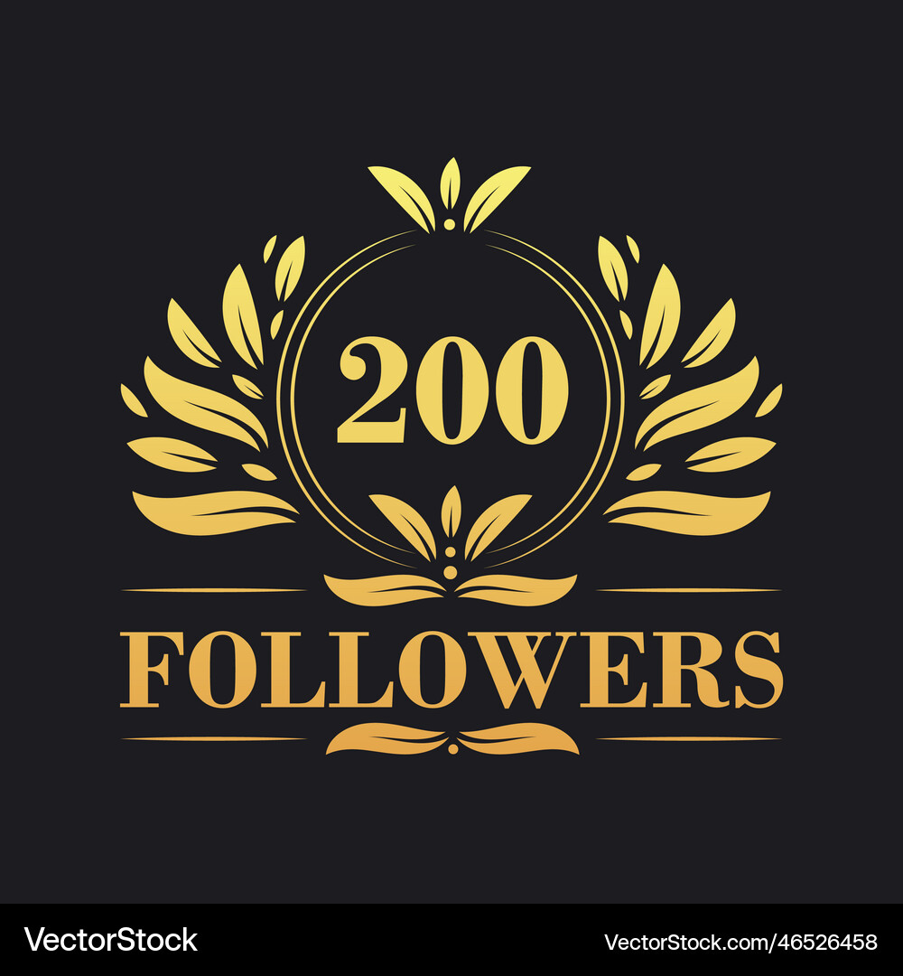 200 followers celebration design luxurious Vector Image