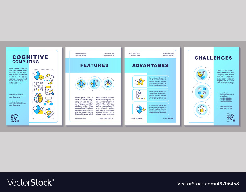 2d creative brochure with cognitive computing Vector Image