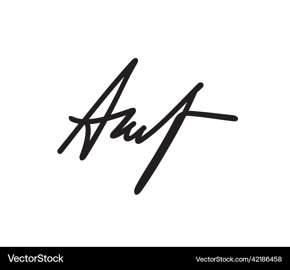 Abstract letter a signature template Royalty Free Vector