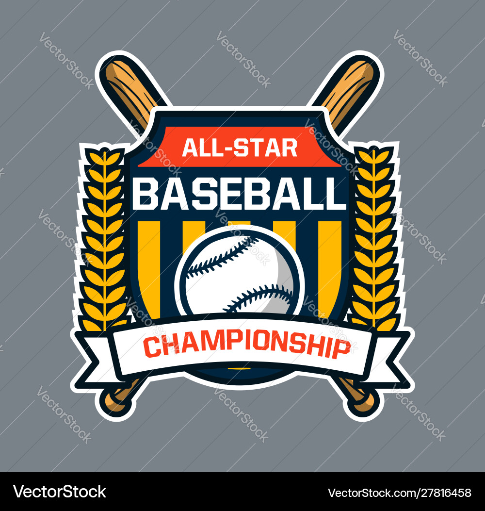 Baseball badge logo emblem template all star Vector Image