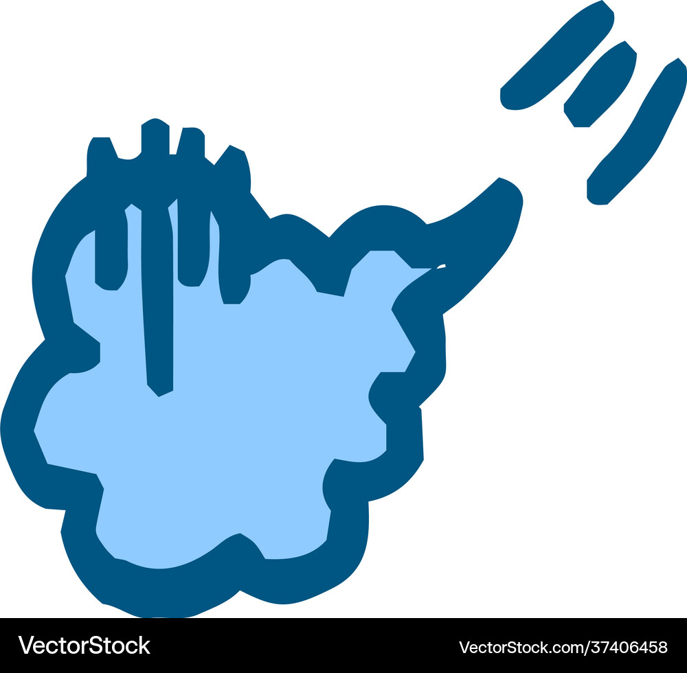 Blue cartoon symbol when disappointed Royalty Free Vector