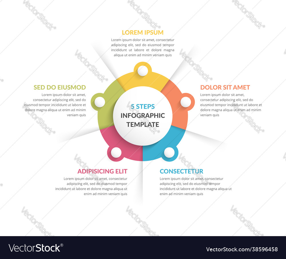 Circle infographics - five elements Royalty Free Vector