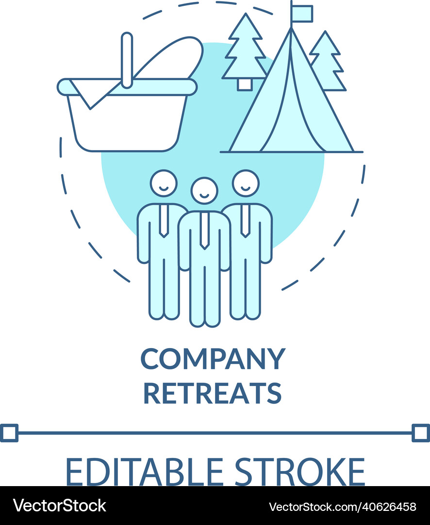 Corporate retreats concept icon Royalty Free Vector Image