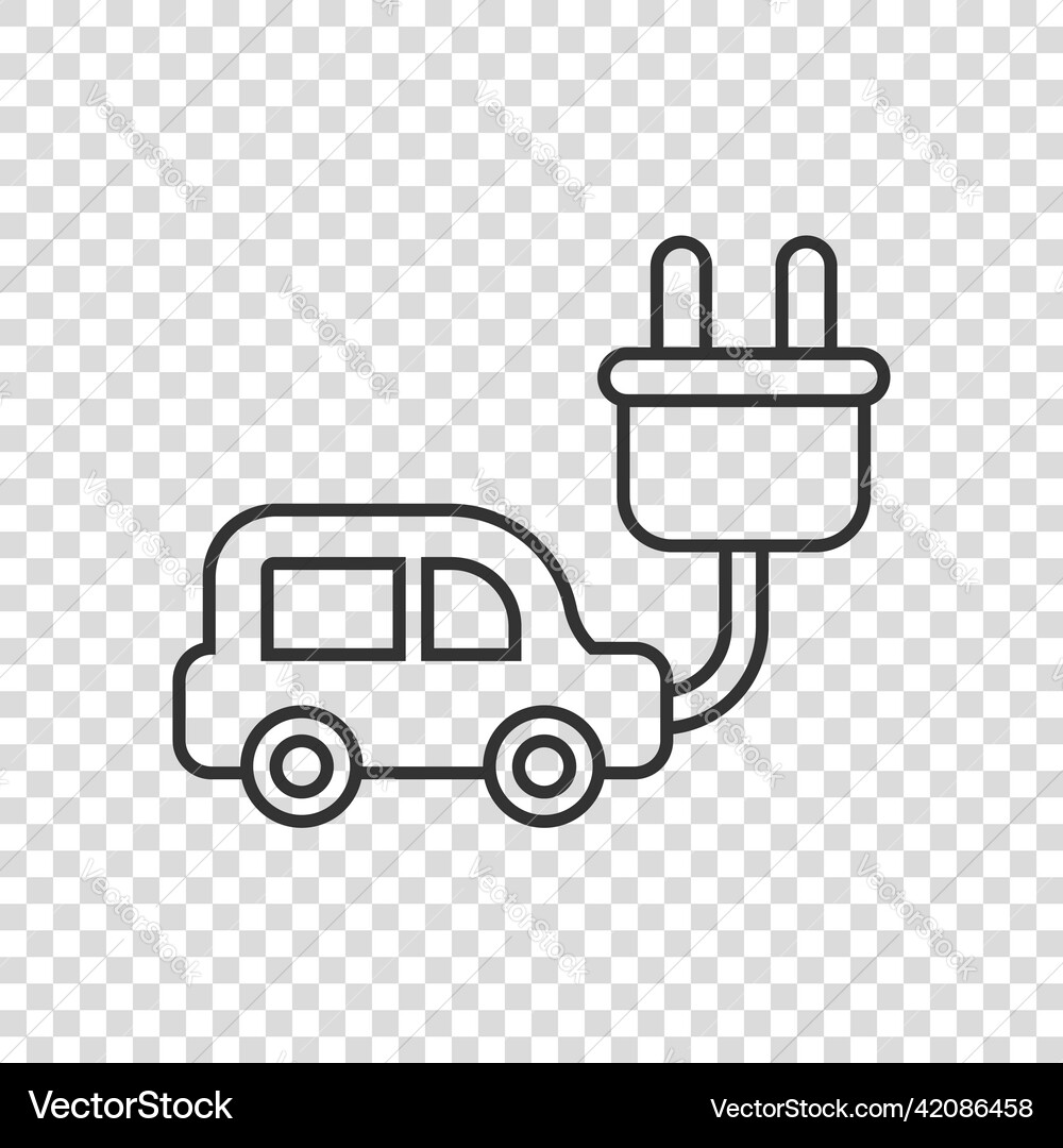 Electric car icon in flat style electro auto Vector Image