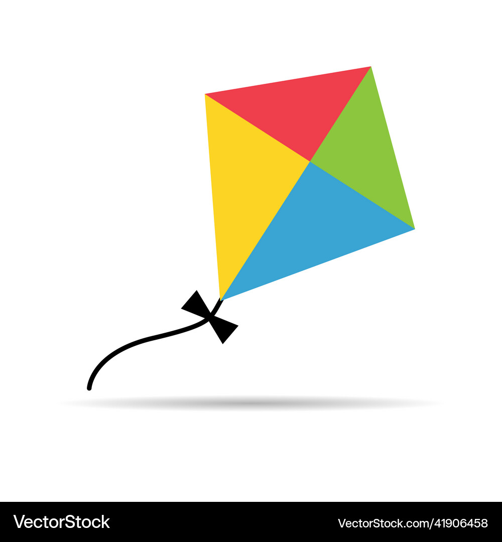Fly kite icon with shadow hobby outdoor activity Vector Image