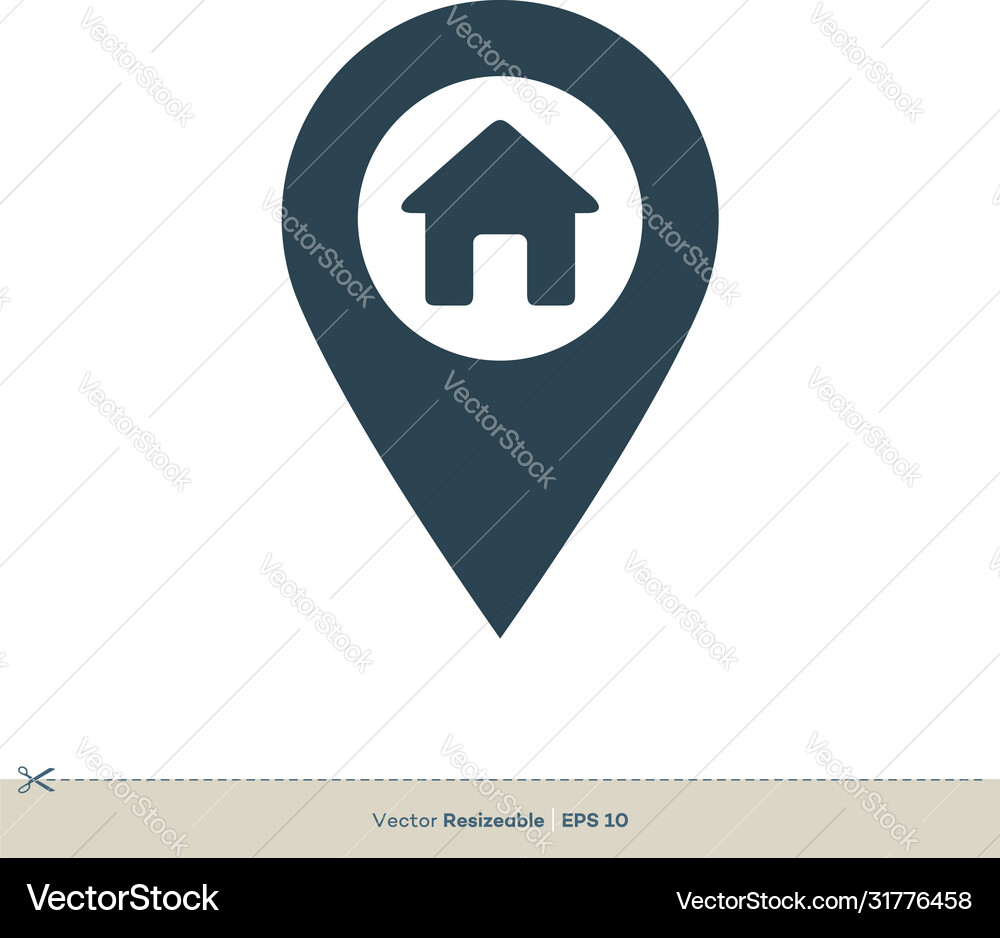 Home place point icon logo template design eps 10 Vector Image