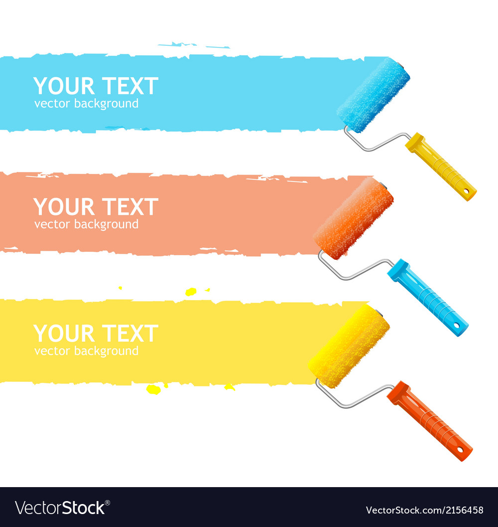 Roller brush for text Royalty Free Vector Image