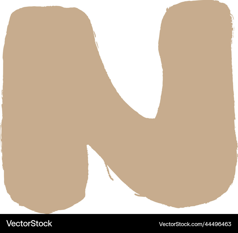 Alphabet n letter hand drawn element for kids Vector Image