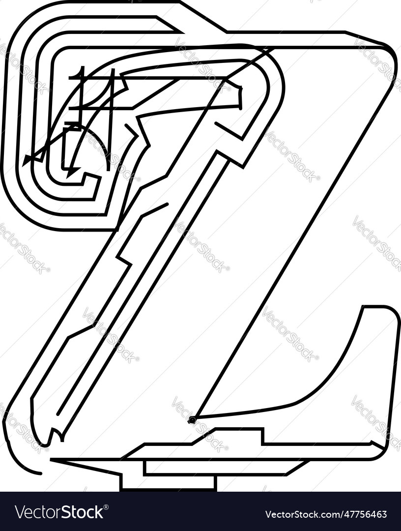 Architectural project font technical draw style Vector Image