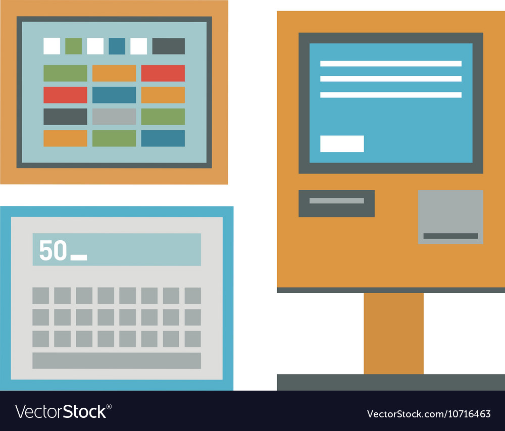 Atm icons set Royalty Free Vector Image - VectorStock