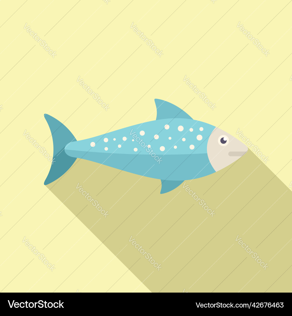 Cat fish food icon flat dry feed Royalty Free Vector Image