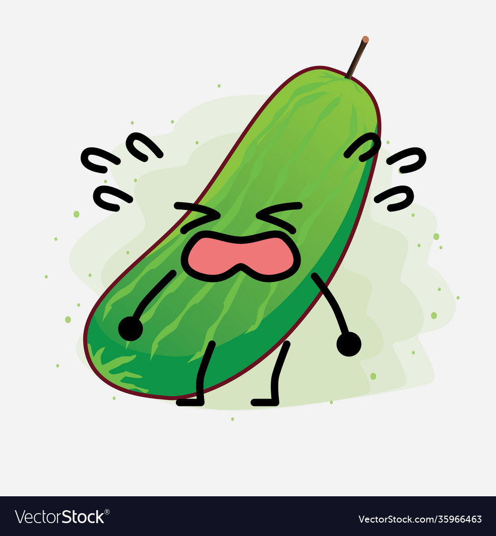 Cute Cucumber Fruit Character Royalty Free Vector Image