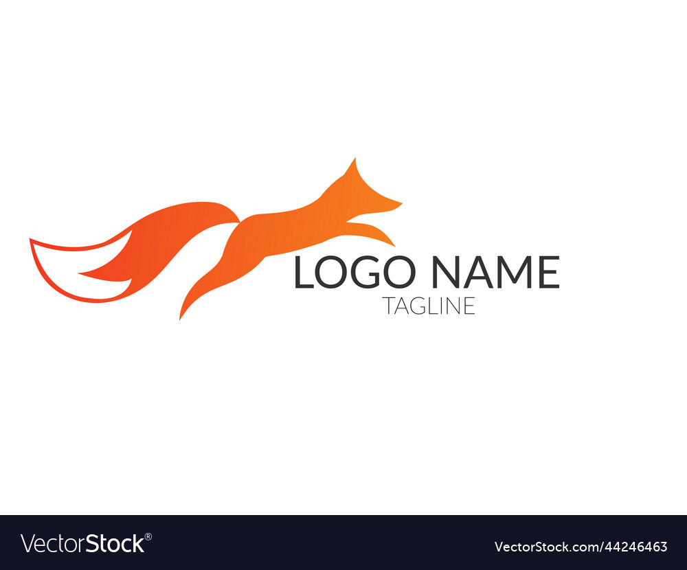 Fox jumping logo creative Royalty Free Vector Image