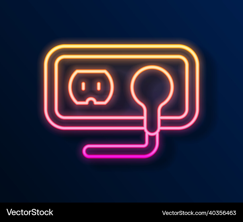 Glowing neon line electrical outlet icon isolated Vector Image