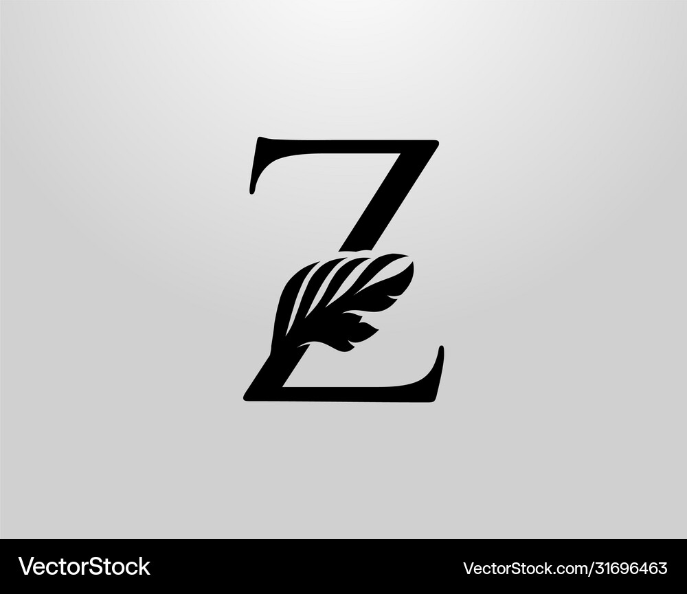 Initial z swirl logo classic letter design Vector Image