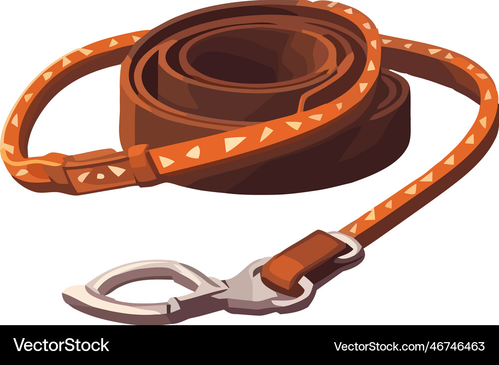 Leather belt with metal buckle Royalty Free Vector Image