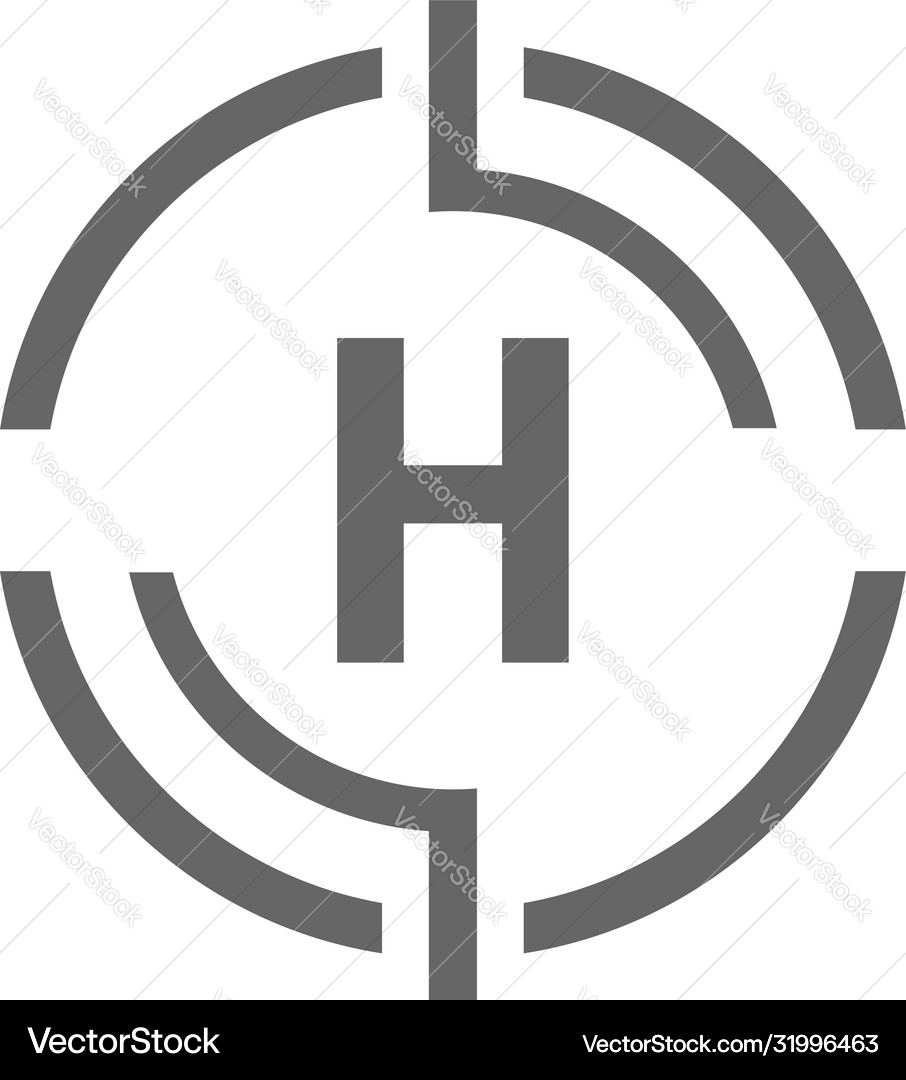 Modern circle shot minimalist h logo letter Vector Image