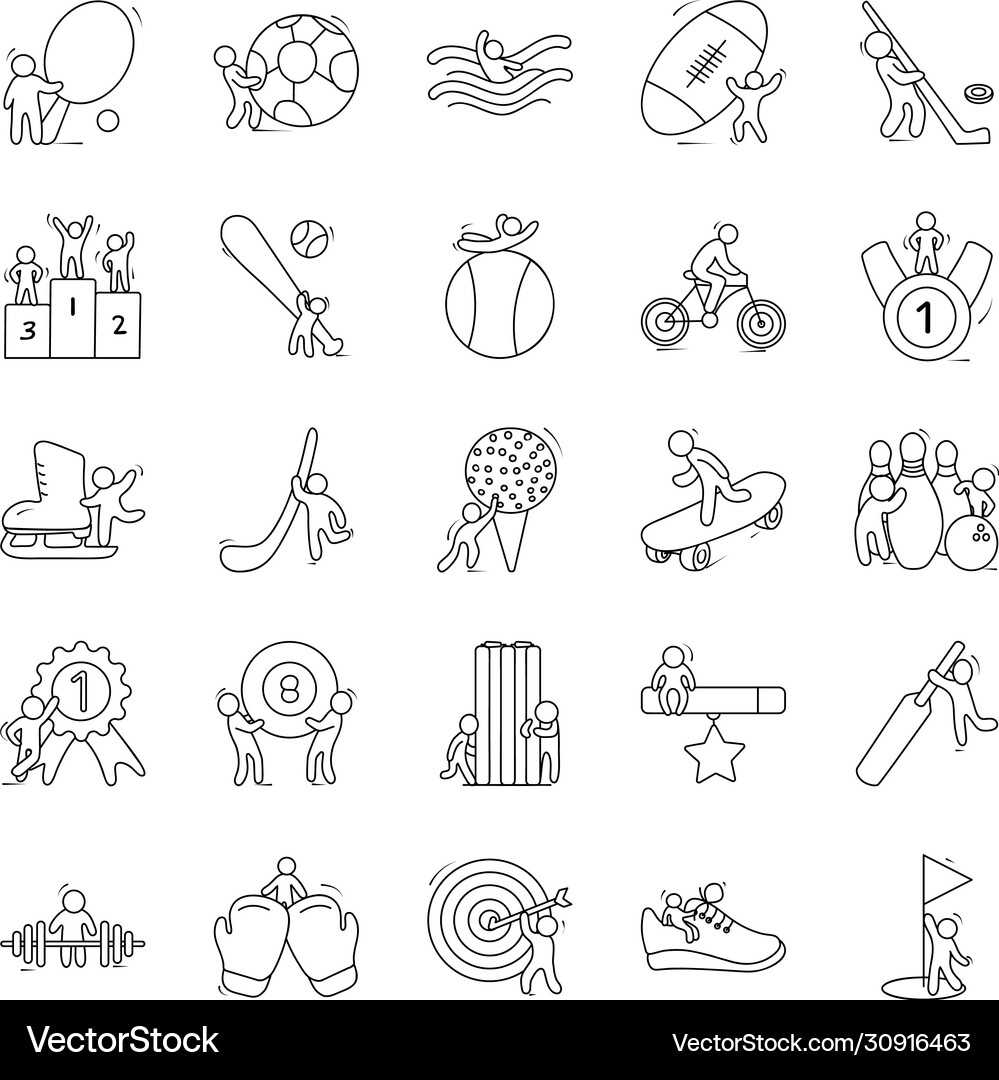 Outdoor sports doodle pack Royalty Free Vector Image