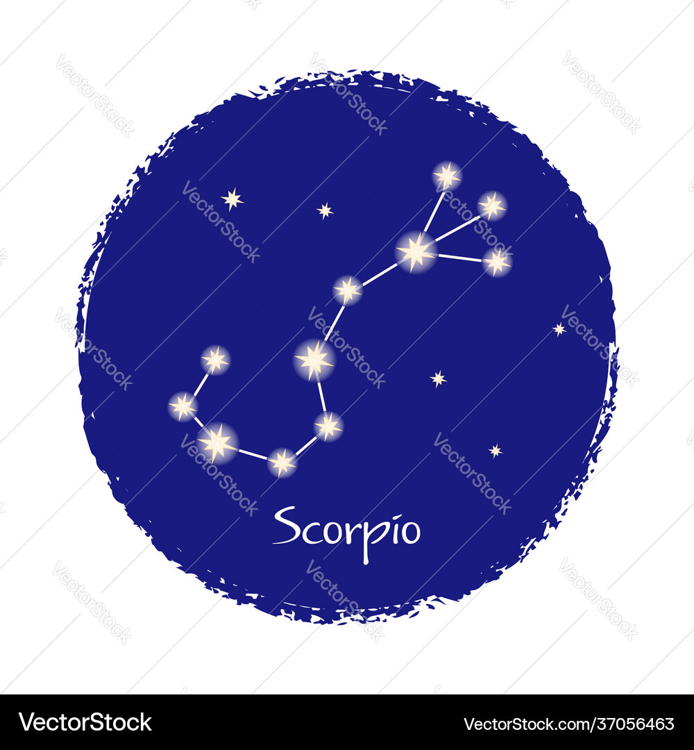 Scorpio zodiac constellation sign on dark Vector Image