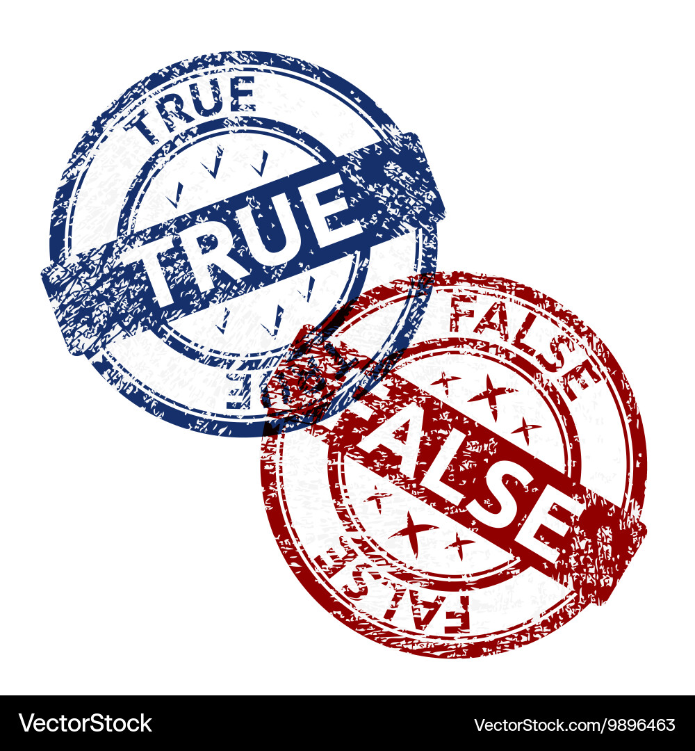 True blue and false red grunge round vintage Vector Image