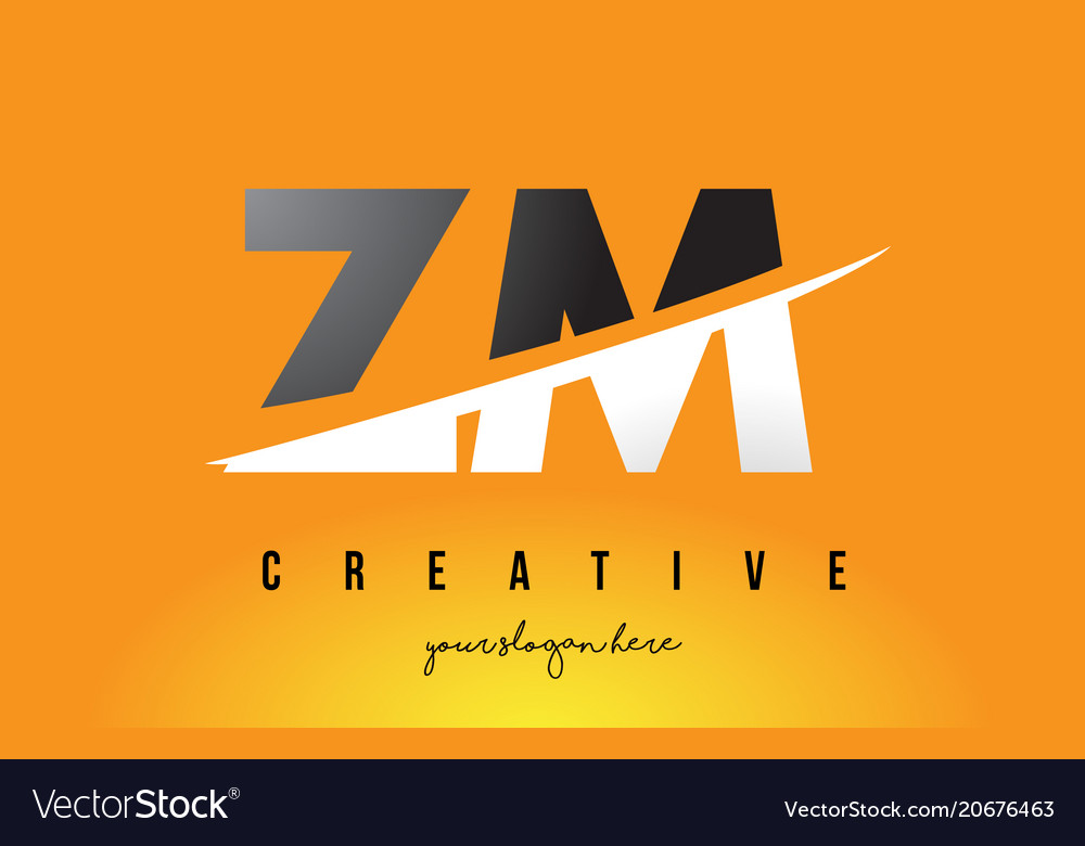 Zm z m letter modern logo design with yellow Vector Image Zm z m letter modern logo design with yellow Vector Image
