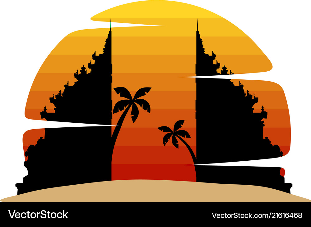 Beach trip summer holiday bali vacation Royalty Free Vector