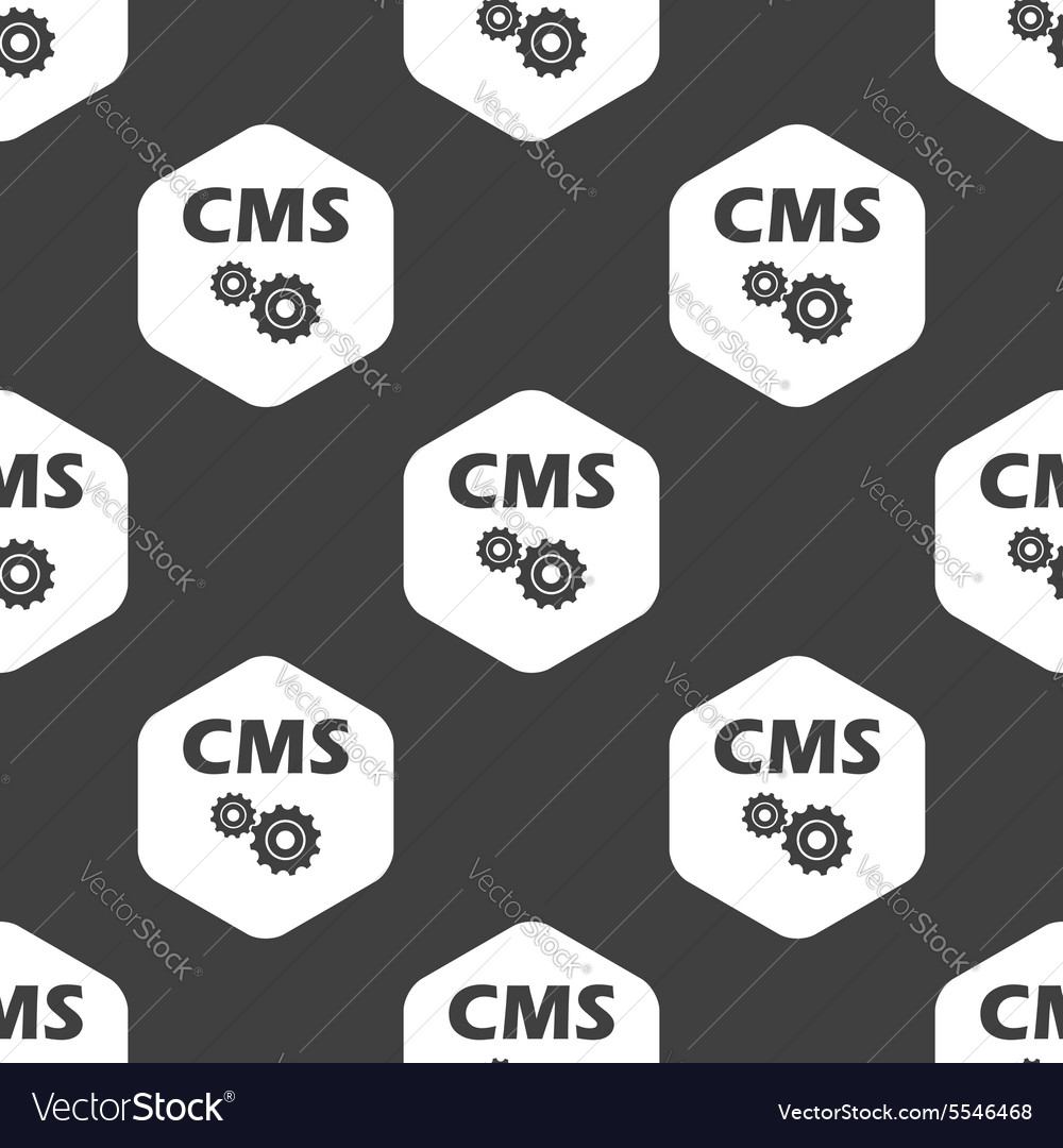 Black hexagon CMS settings pattern Royalty Free Vector Image