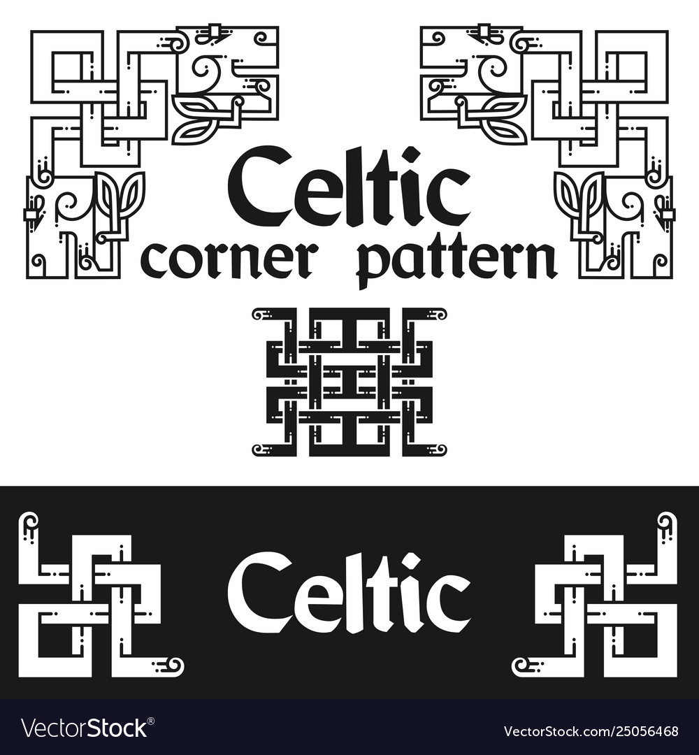 Celtic Knot Corner Pattern Royalty Free Vector Image