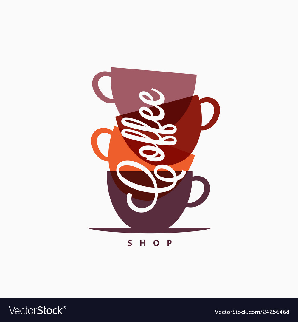 Coffee Cup Logo Mugs Color Banner On White Vector Image