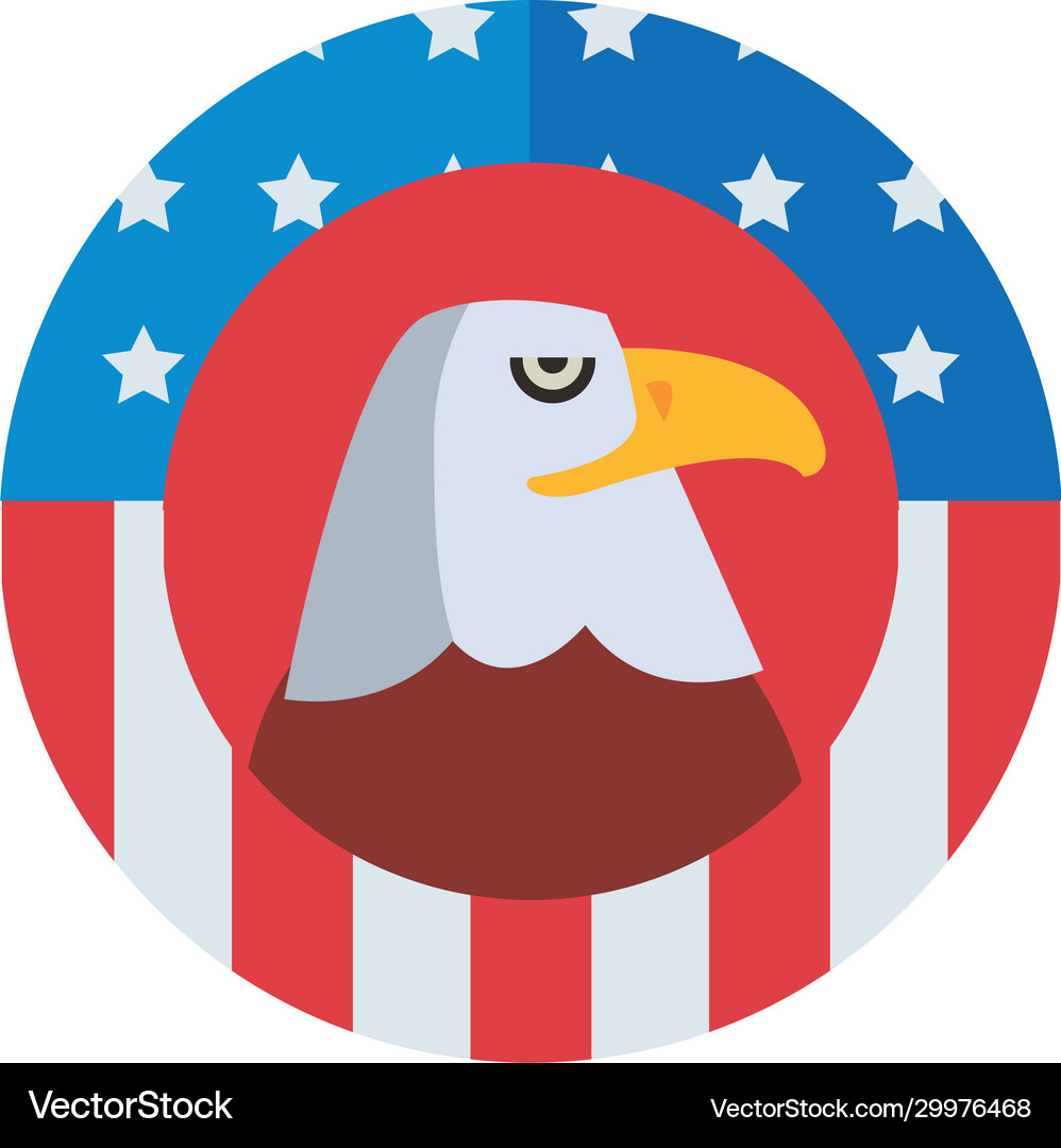 Eagle with usa flag fill style icon design Vector Image