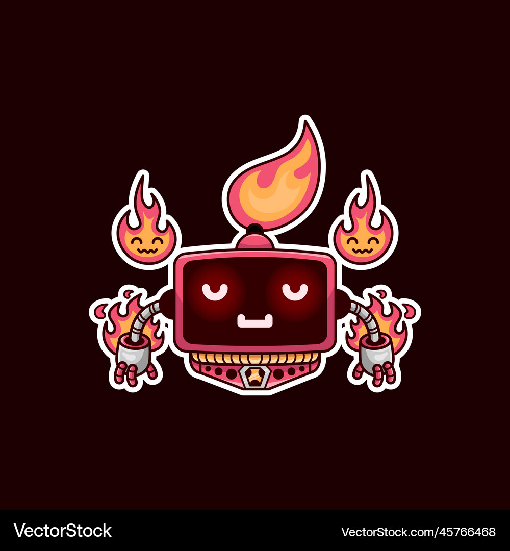 Fire robotic Royalty Free Vector Image - VectorStock