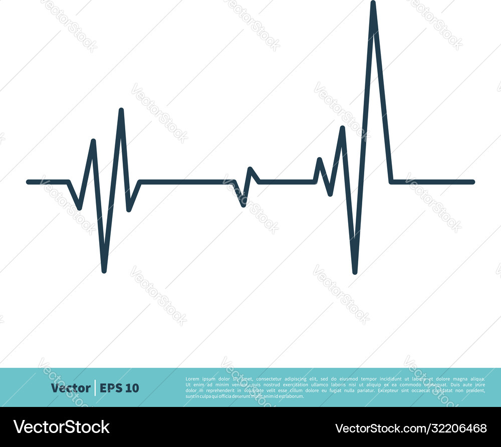 Heartbeat cardiogram icon logo template design Vector Image