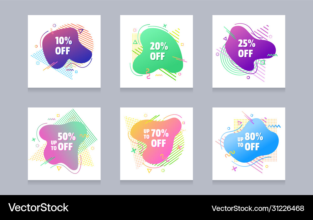 Modern abstract liquid symbol sale advertisement Vector Image