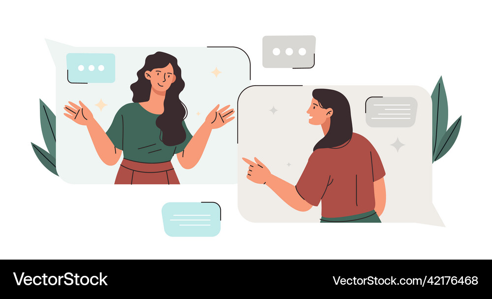 Online discussion and video conference concept Vector Image